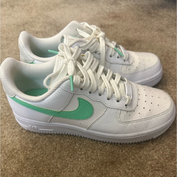 Nike | Shoes | Nike Air Forces With Mint Green Check | Poshmark